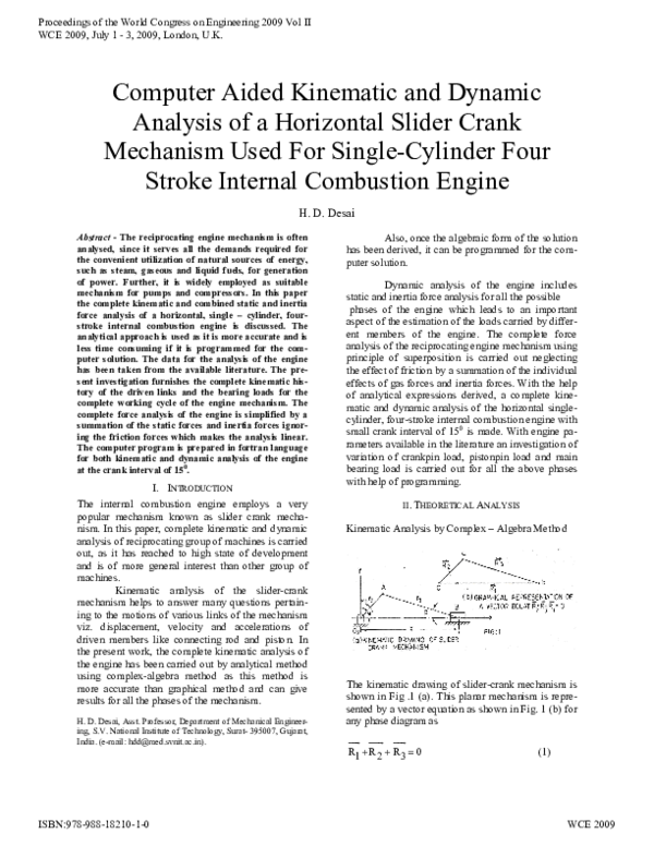 (PDF) Computer Aided Kinematic and Dynamic Analysis of a Horizontal ... (PDF) Computer Aided Kinematic and Dynamic Analysis of a Horizontal ...