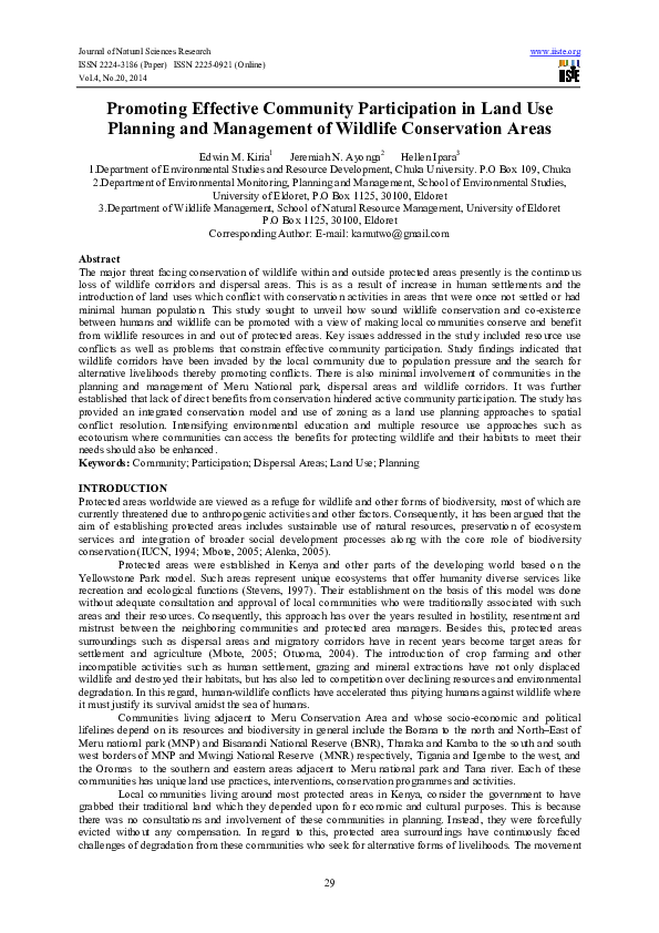 (PDF) Promoting Effective Community Participation in Land Use Planning ...