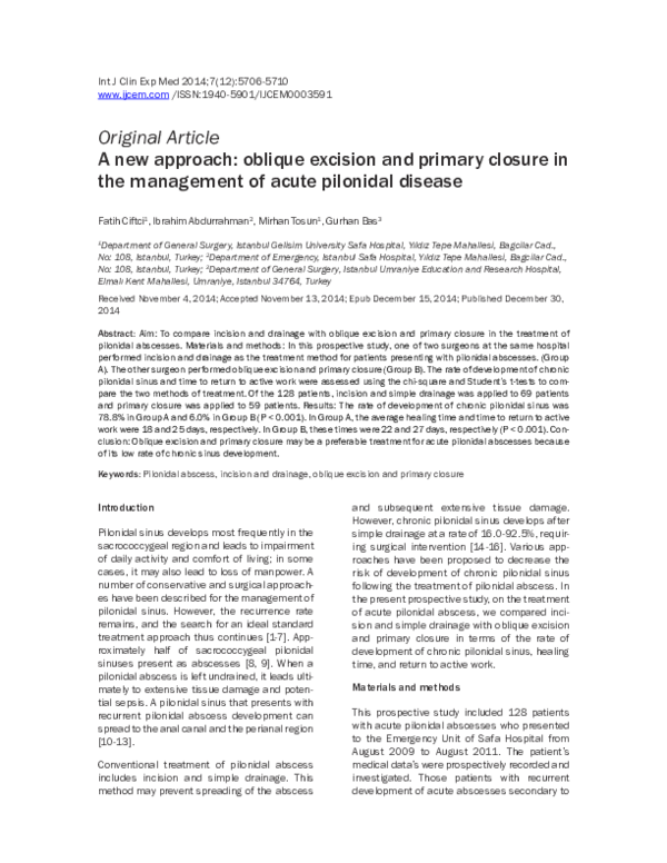 (PDF) A new approach: oblique excision and primary closure in the ...
