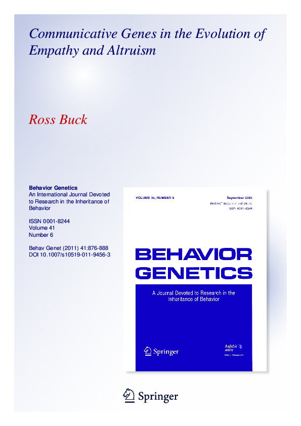 (PDF) Communicative genes in the evolution of empathy and altruism