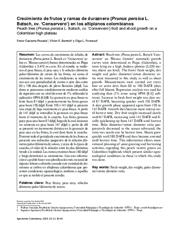 (PDF) Crecimiento de frutos y ramas de duraznero (Prunus persica L ...