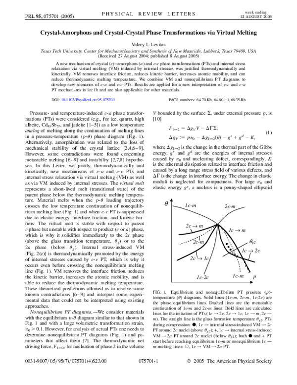 (PDF) Crystal-Amorphous and Crystal-Crystal Phase Transformations via ...