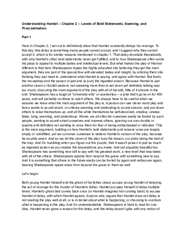 (PDF) Understanding Hamlet --Chapter 2 --Levels of Bold Statements ...