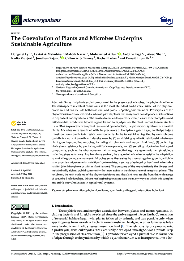 (PDF) The Coevolution of Plants and Microbes Underpins Sustainable ...