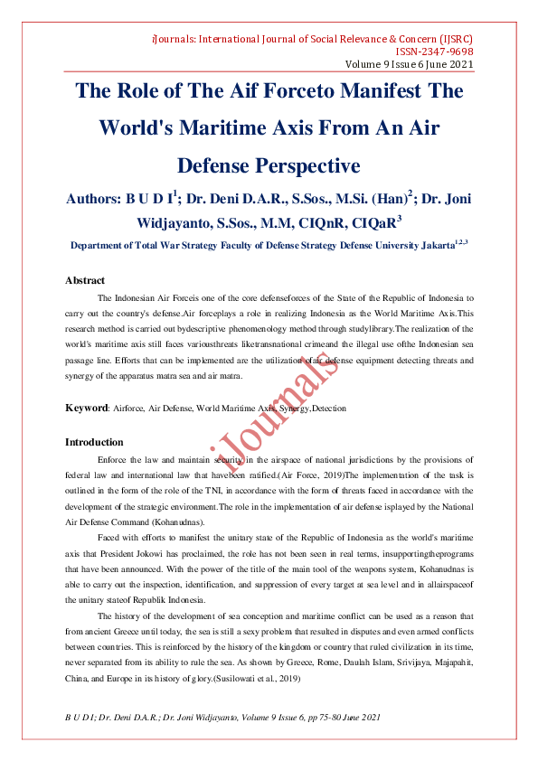 (PDF) The Role of The Aif Forceto Manifest The World's Maritime Axis ...