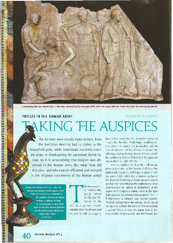 (PDF) The Roman Army in Detail: Taking the auspices - priests in the ...