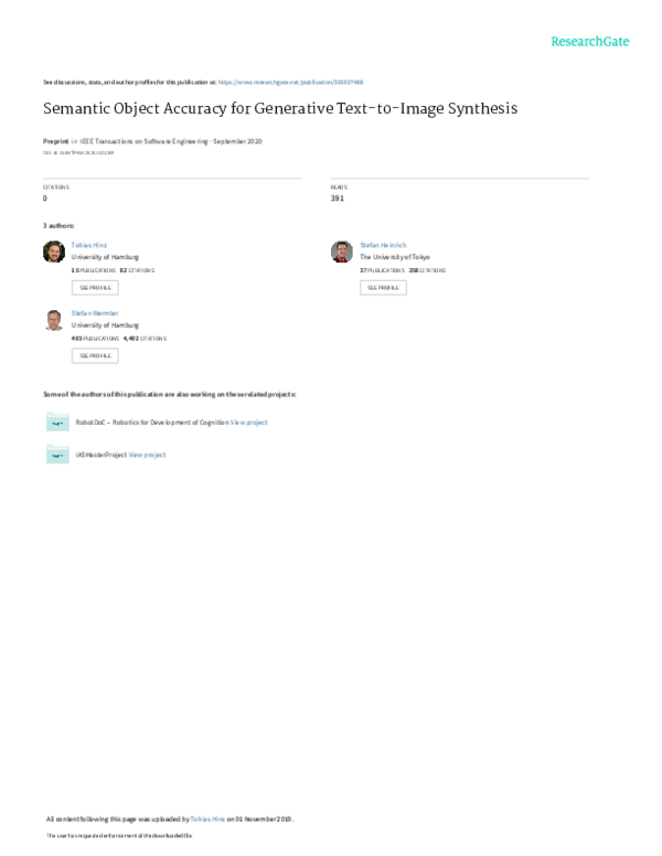 (PDF) Semantic Object Accuracy for Generative Text-to-Image Synthesis
