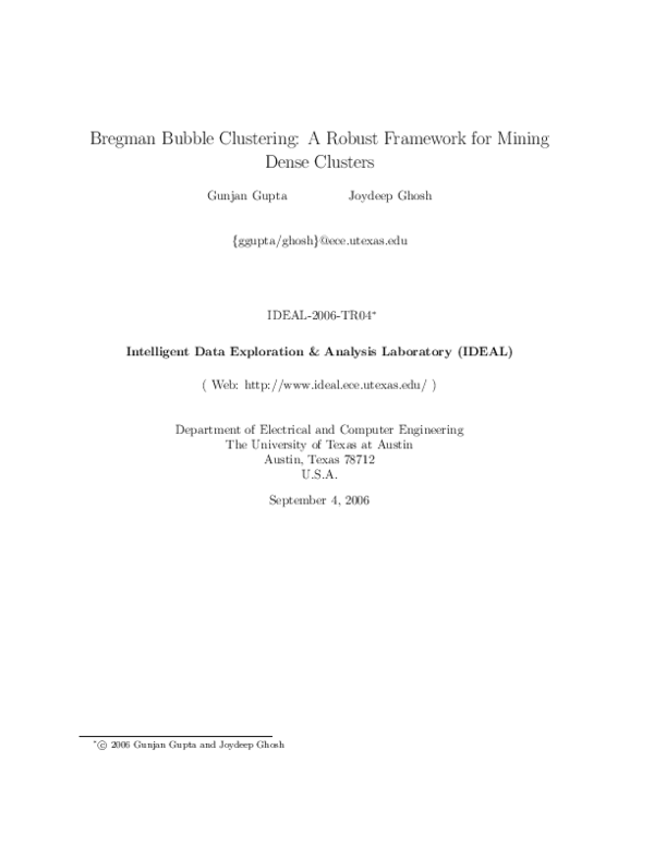 (PDF) Bregman bubble clustering