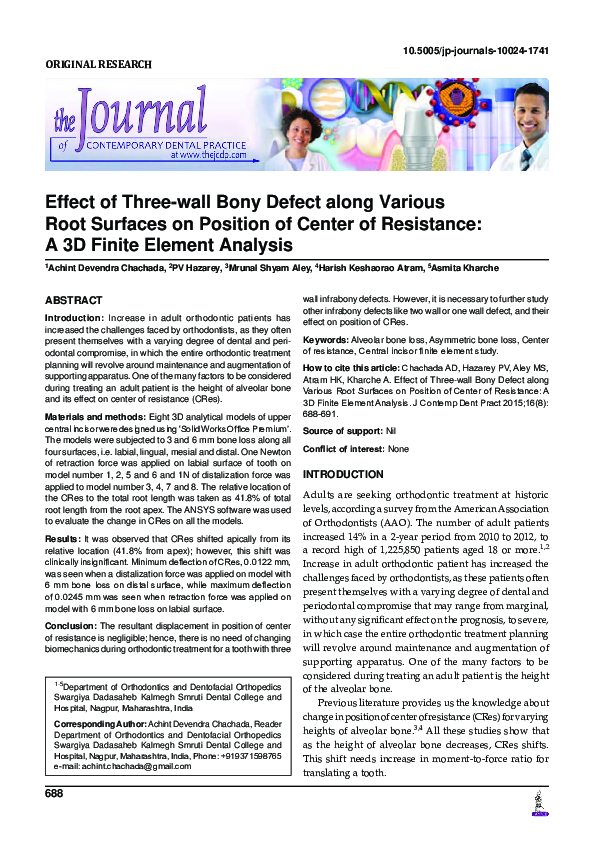 (PDF) Effect of Three-wall Bony Defect along Various Root Surfaces on ...