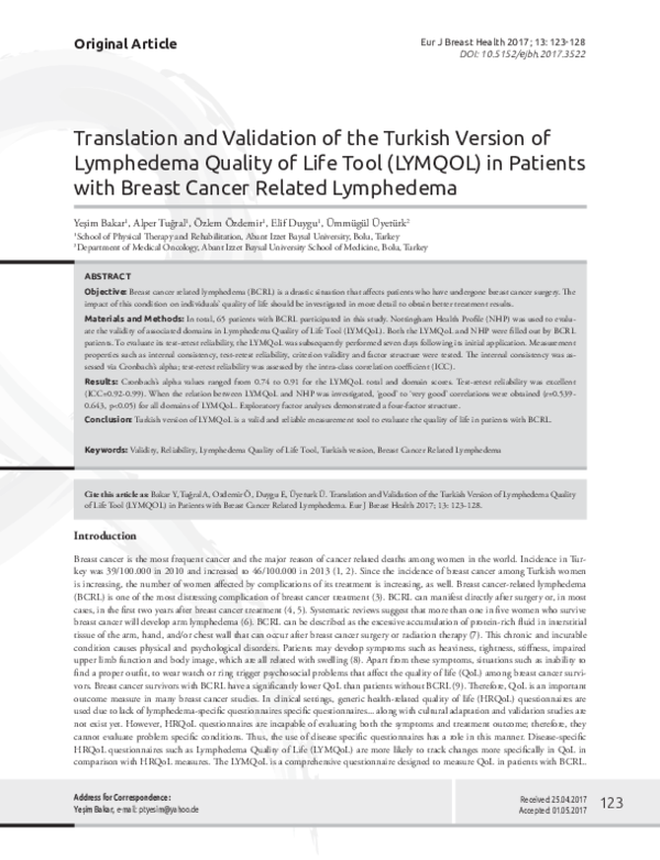 (PDF) Translation and Validation of a Turkish Version of the California ...