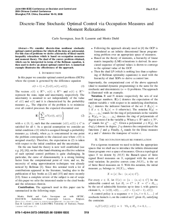 (PDF) Discrete-time stochastic optimal control via occupation measures ...