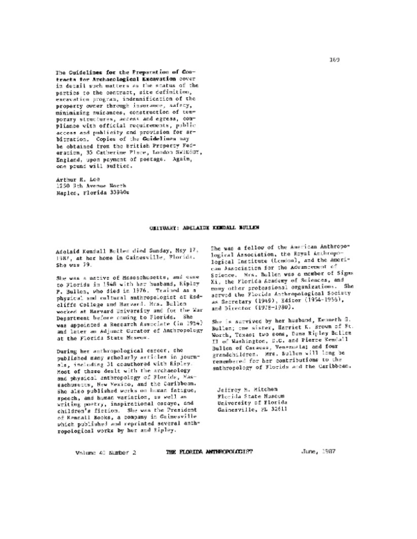 (DOC) Obituary: Adelaide Kendall Bullen.