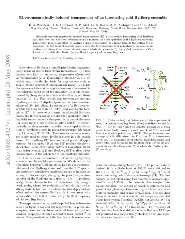 (PDF) Electromagnetically induced transparency of an interacting cold ...