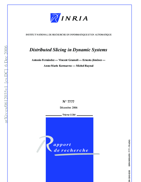 Pdf Distributed Slicing In Dynamic Systems