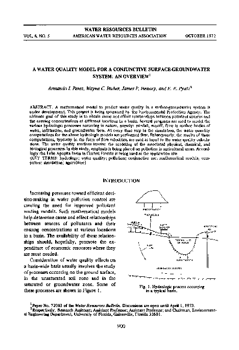 (PDF) A Water Quality Model for a Conjunctive Surface-Groundwater System: An Overview