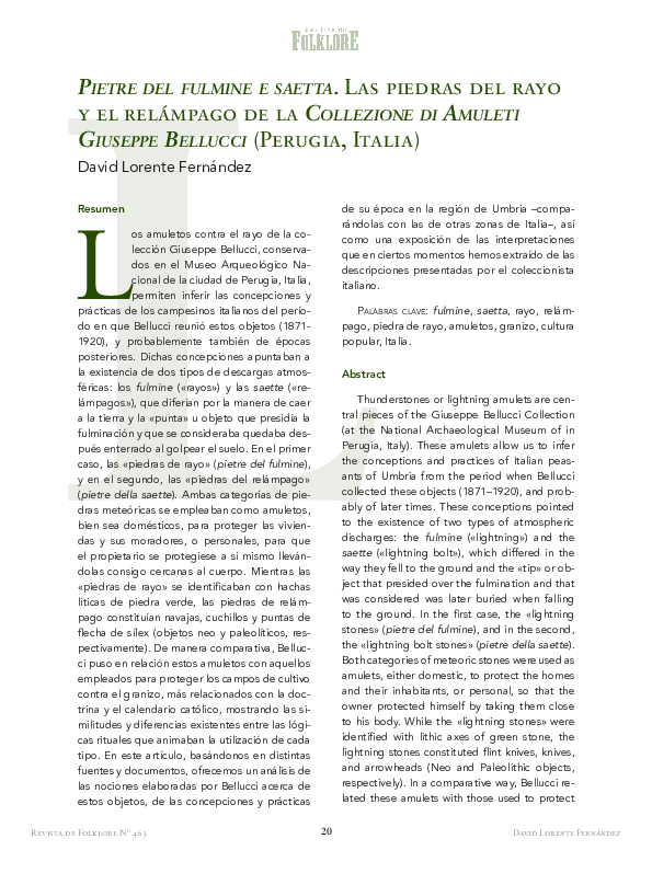 (PDF) “Pietre del fulmine e saetta. Las piedras del rayo y el relámpago ...