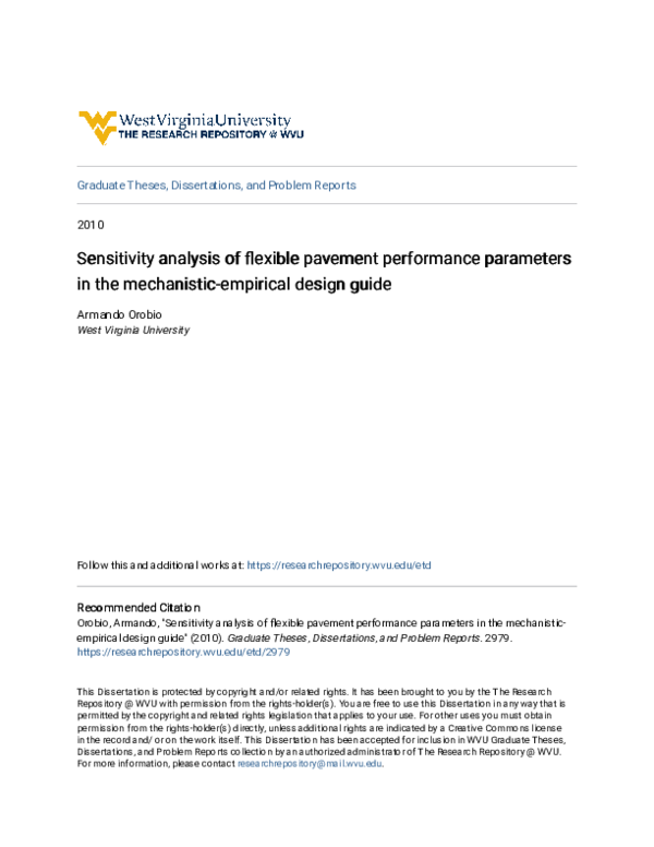 (PDF) Sensitivity analysis of flexible pavement performance parameters in the mechanistic ...