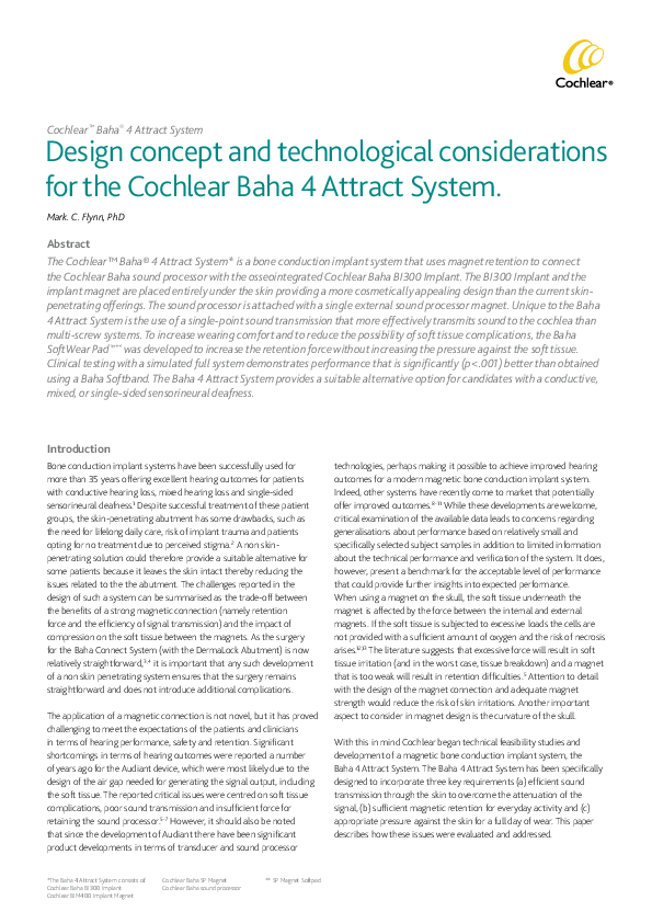 (PDF) Design concept and technological considerations for the Cochlear ...