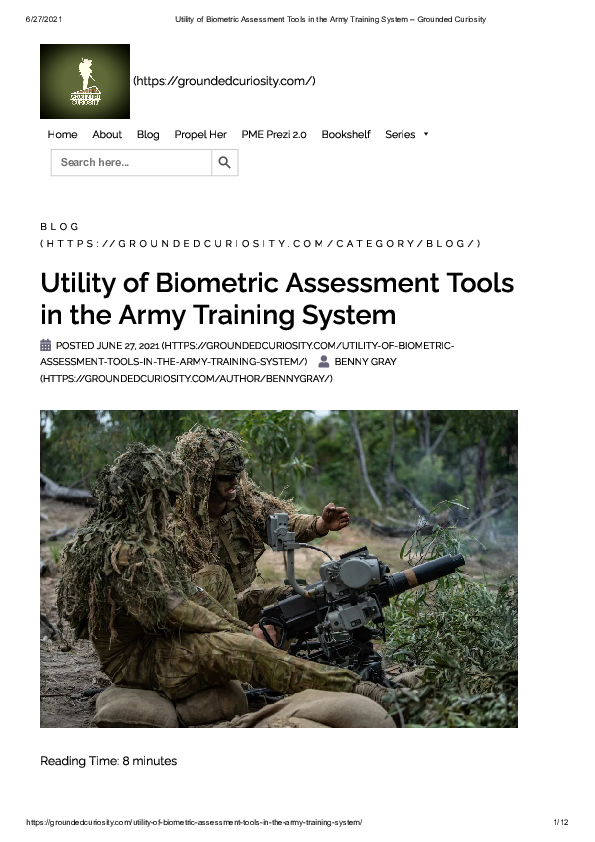 (PDF) Utility of biometric assessment tools in the Army training system ...
