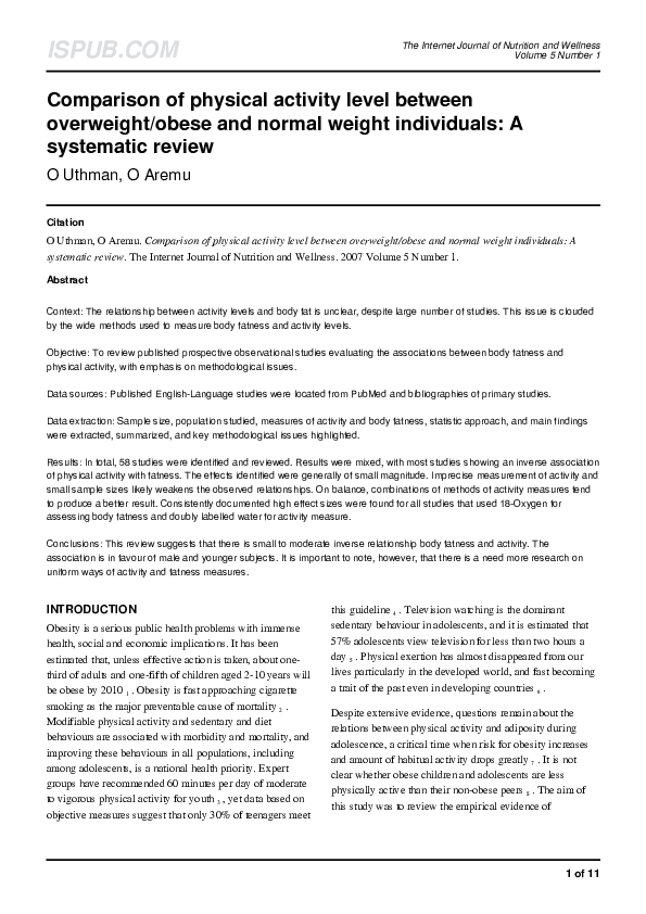(PDF) Comparison of physical activity level between Polish and Turkish ...