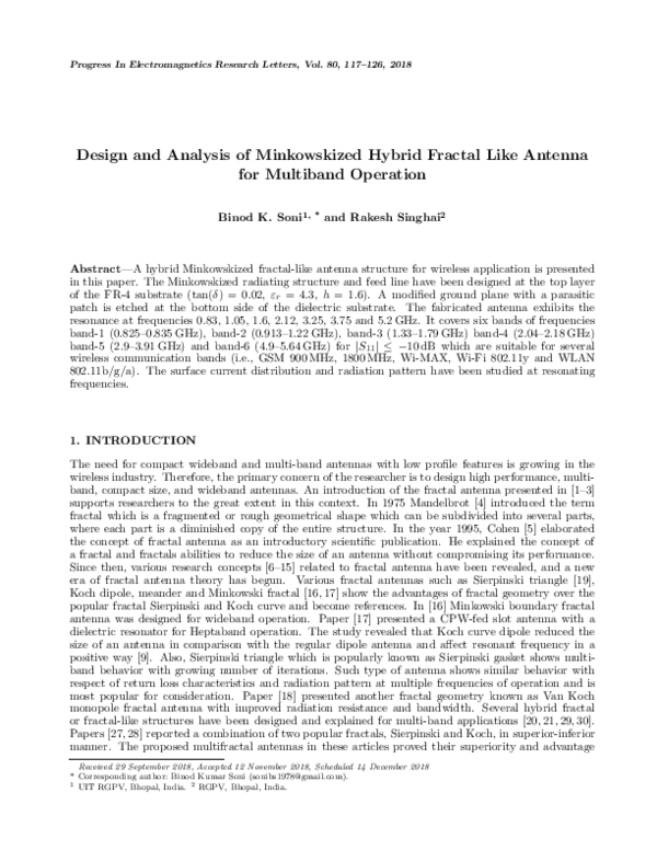 (PDF) Design and Analysis of Minkowskized Hybrid Fractal Like Antenna ...