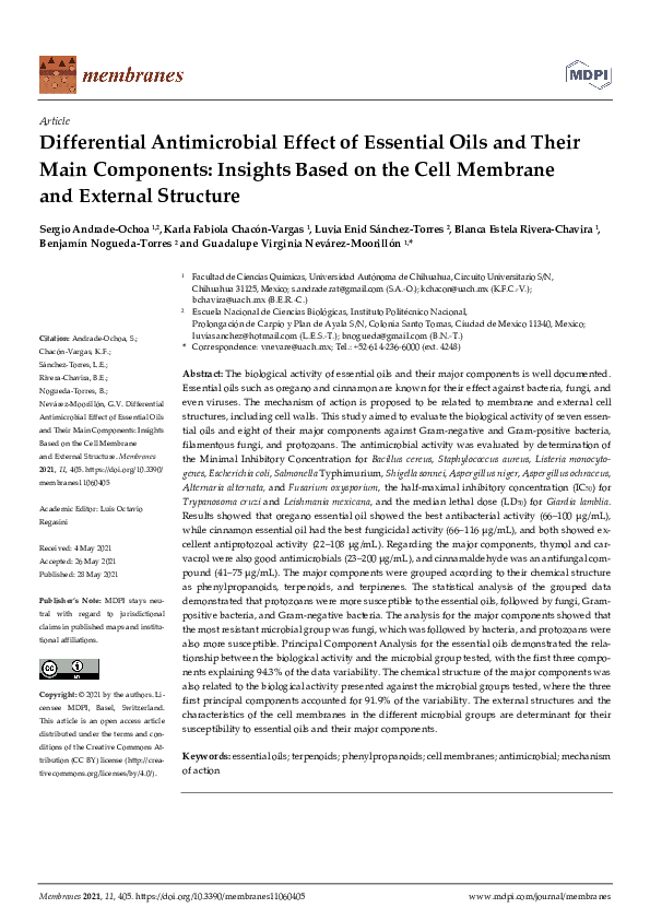 (PDF) Differential Antimicrobial Effect of Essential Oils and Their ...
