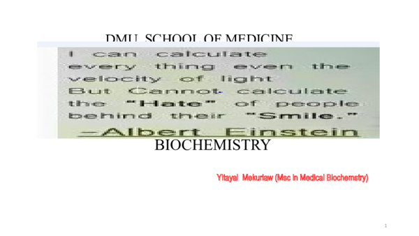 (PPT) Chapter 1 Introduction to Biochemistry