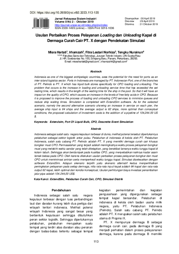 (PDF) Usulan Perbaikan Proses Pelayanan Loading dan Unloading Kapal di ...