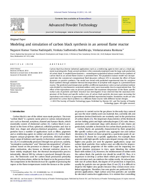 (PDF) Modeling and simulation of carbon black synthesis in an aerosol ...