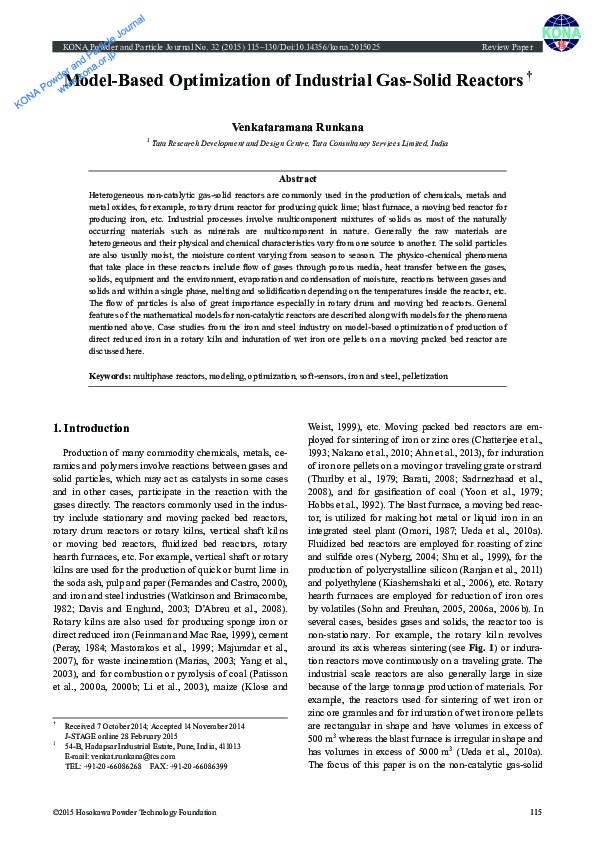 (PDF) Model-Based Optimization of Industrial Gas-Solid Reactors