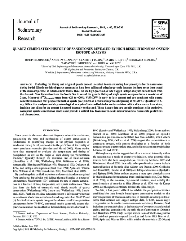 (PDF) Quartz Cementation History of Sandstones Revealed By High ...