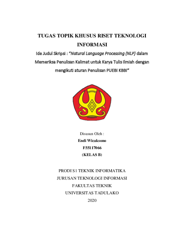 (PDF) Tugas TOPIK KHUSUS RISET TEKNOLOGI INFORMASI - Ide Judul Skripsi