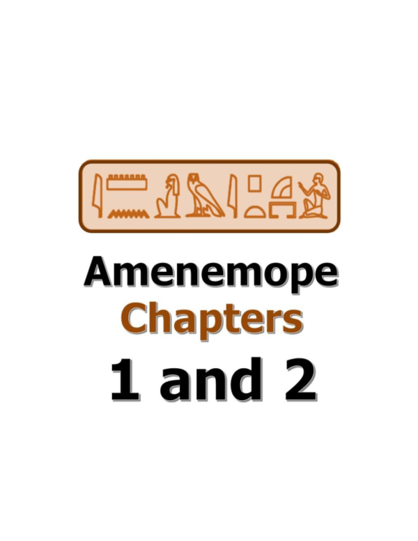 (PDF) Amenemope, Chapters 1 and 2