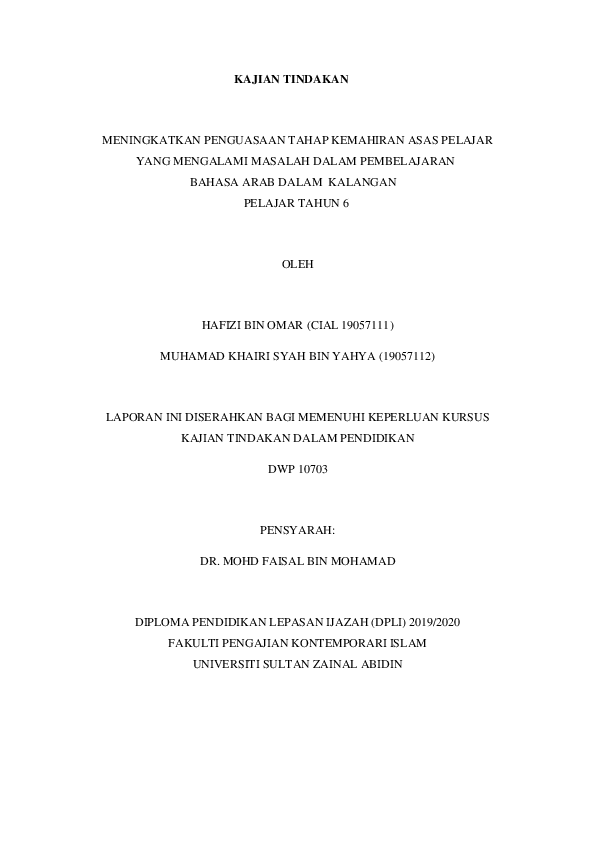 (PDF) KAJIAN TINDAKAN