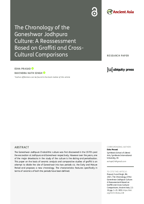 (PDF) The Chronology of the Ganeshwar Jodhpura Culture: A Reassessment ...