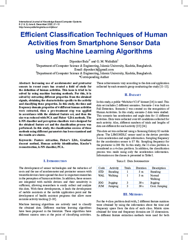 (PDF) Efficient Classification Techniques of Human Activities from Smartphone Sensor Data using ...