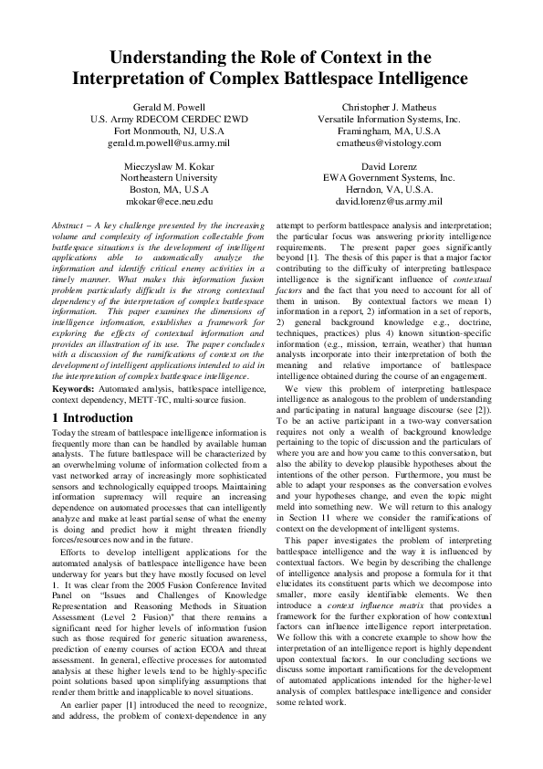 (PDF) Understanding the Role of Context in the Interpretation of ...