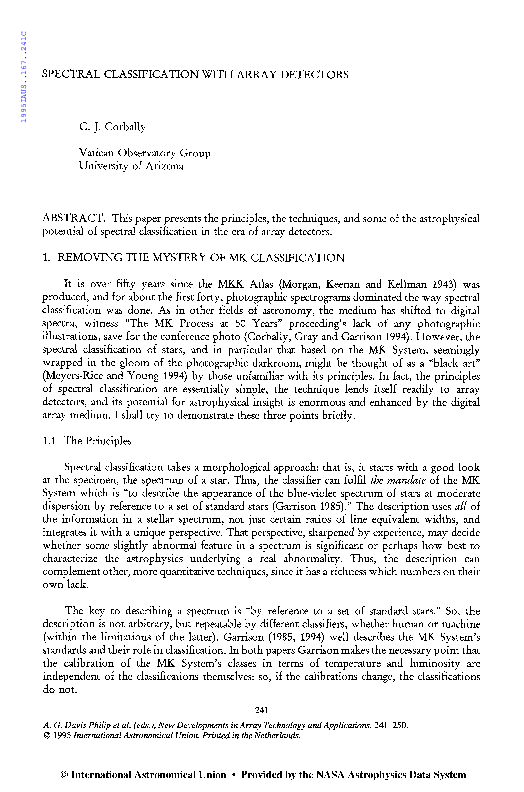 (PDF) Spectral Classification with Array Detectors (PDF) Spectral Classification with Array Detectors