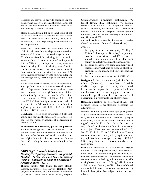 (PDF) ABH Gel (Ativan , Lorazepam; Benadryl , Diphenhydramine ...