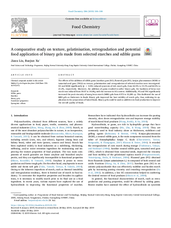 (PDF) A comparative study on texture, gelatinisation, retrogradation ...