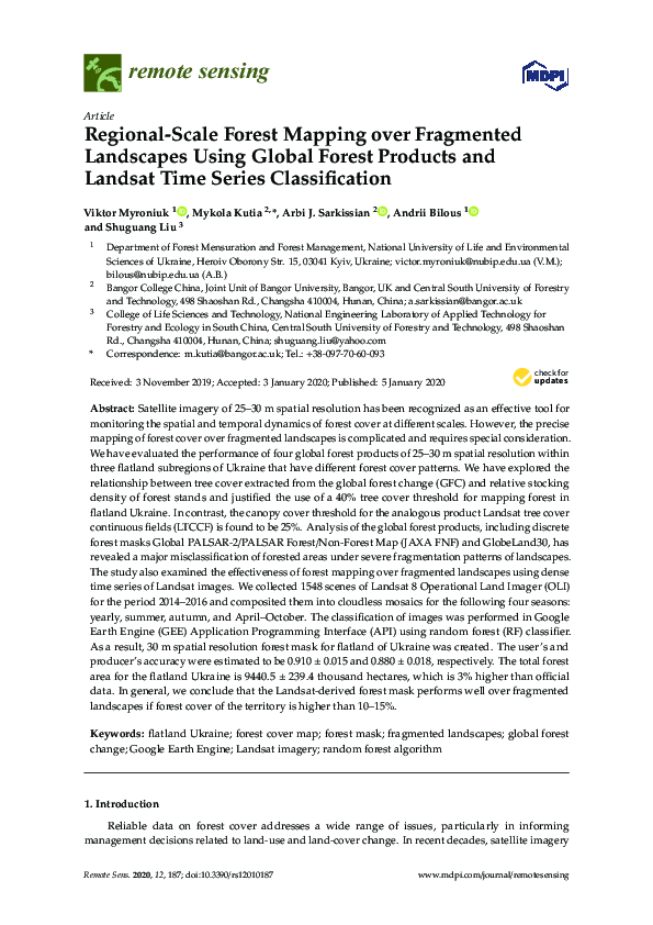 (PDF) Regional-Scale Forest Mapping over Fragmented Landscapes Using Global Forest Products and ...