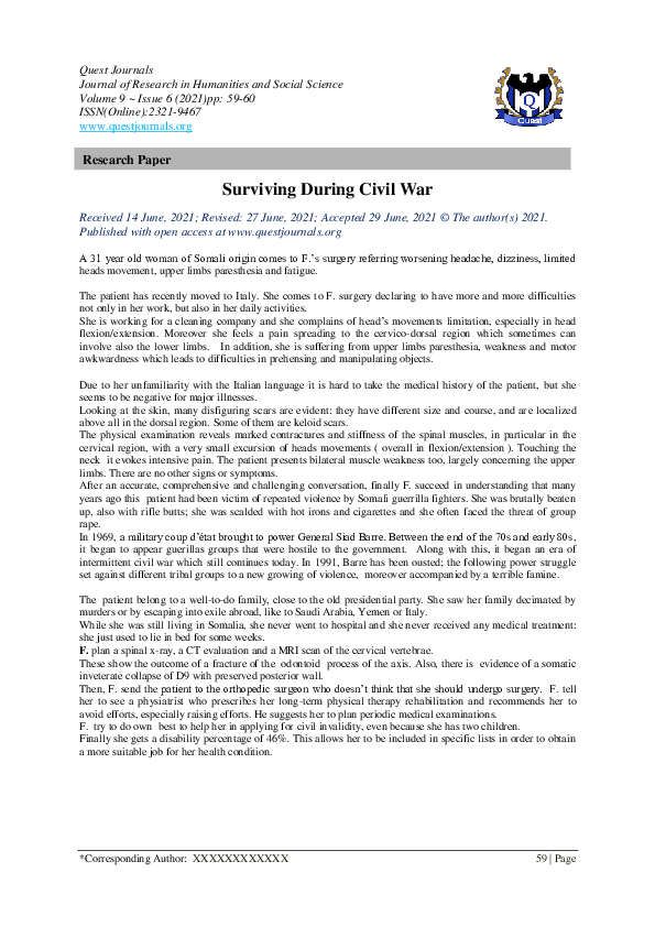 (PDF) Surviving During Civil War