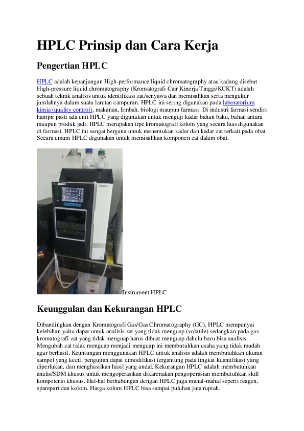 (PDF) HPLC Prinsip dan Cara Kerja