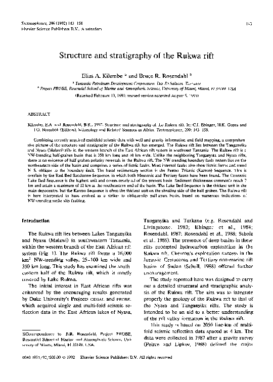 (PDF) Structure and stratigraphy of the Rukwa rift