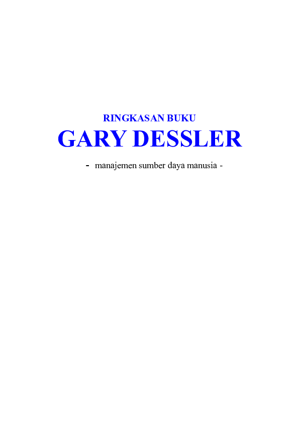 (DOC) Ringkasan Dessler Book HRM