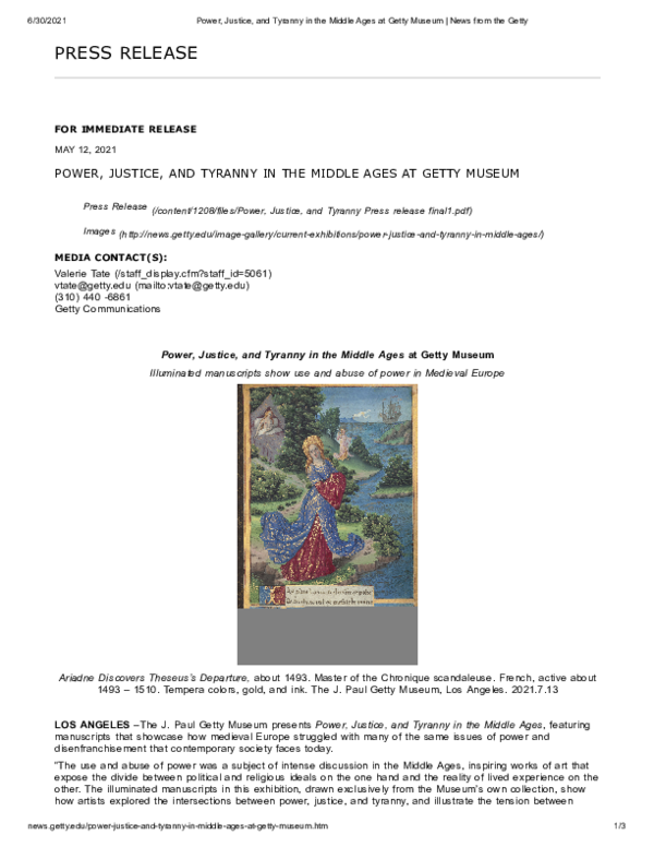 (PDF) Power Justice and Tyranny in the Middle Ages