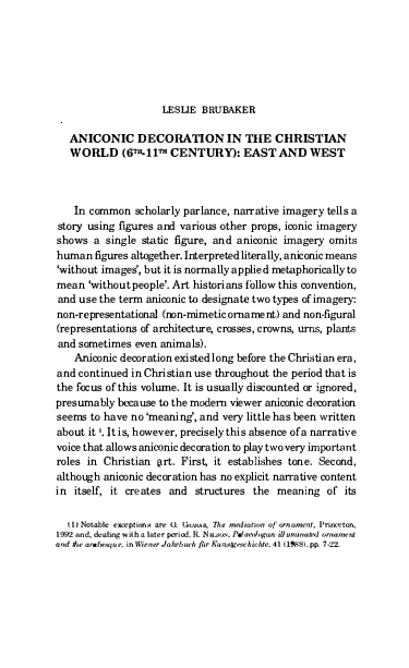 (PDF) Aniconic Decoration in the Christian World (6th-11th century ...
