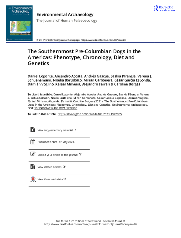 (PDF) The Southernmost Pre-Columbian Dogs in the Americas: Phenotype ...
