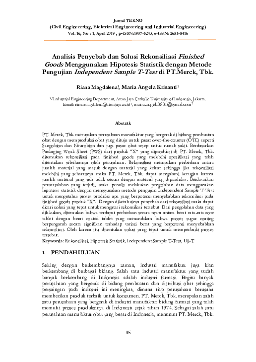 (PDF) Analisis Penyebab dan Solusi Rekonsiliasi Finished Goods ...