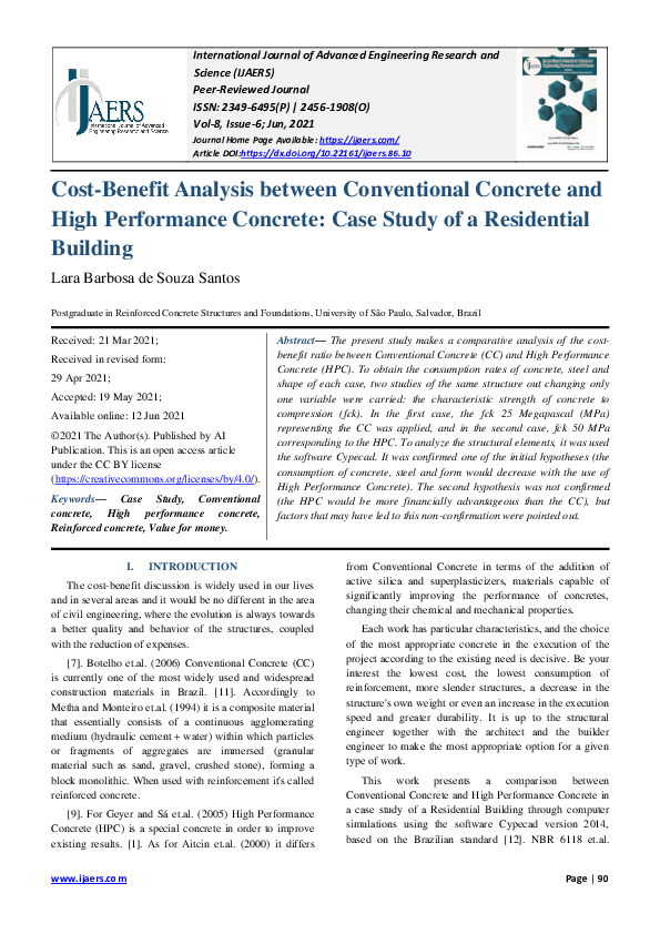 (PDF) Cost-Benefit Analysis between Conventional Concrete and High ...